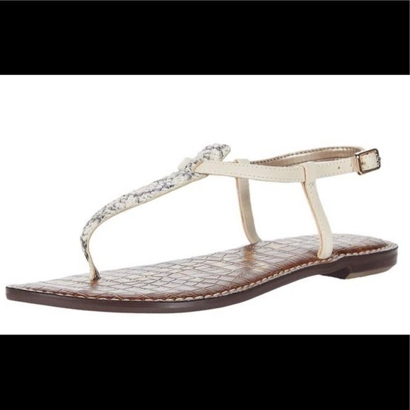 Sam Edelman | Shoes | Gigi Thong Sandal In Snakeskin And White | Poshmark